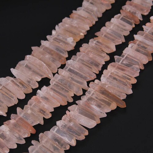 Rough Cyan Quartz Rock Crystal Graduated Stick Points Pendants - Etsy