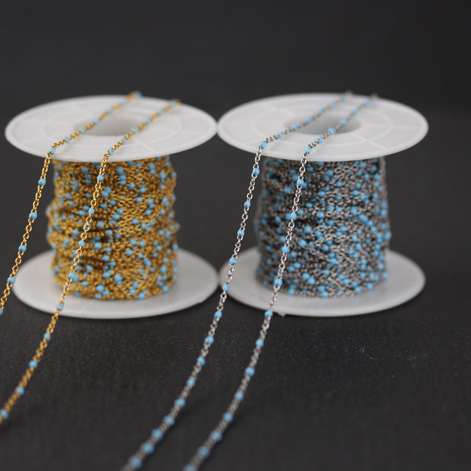 10feet Enamel Dot Chains Crafts Jewelry Making2mm Sky Blue - Etsy