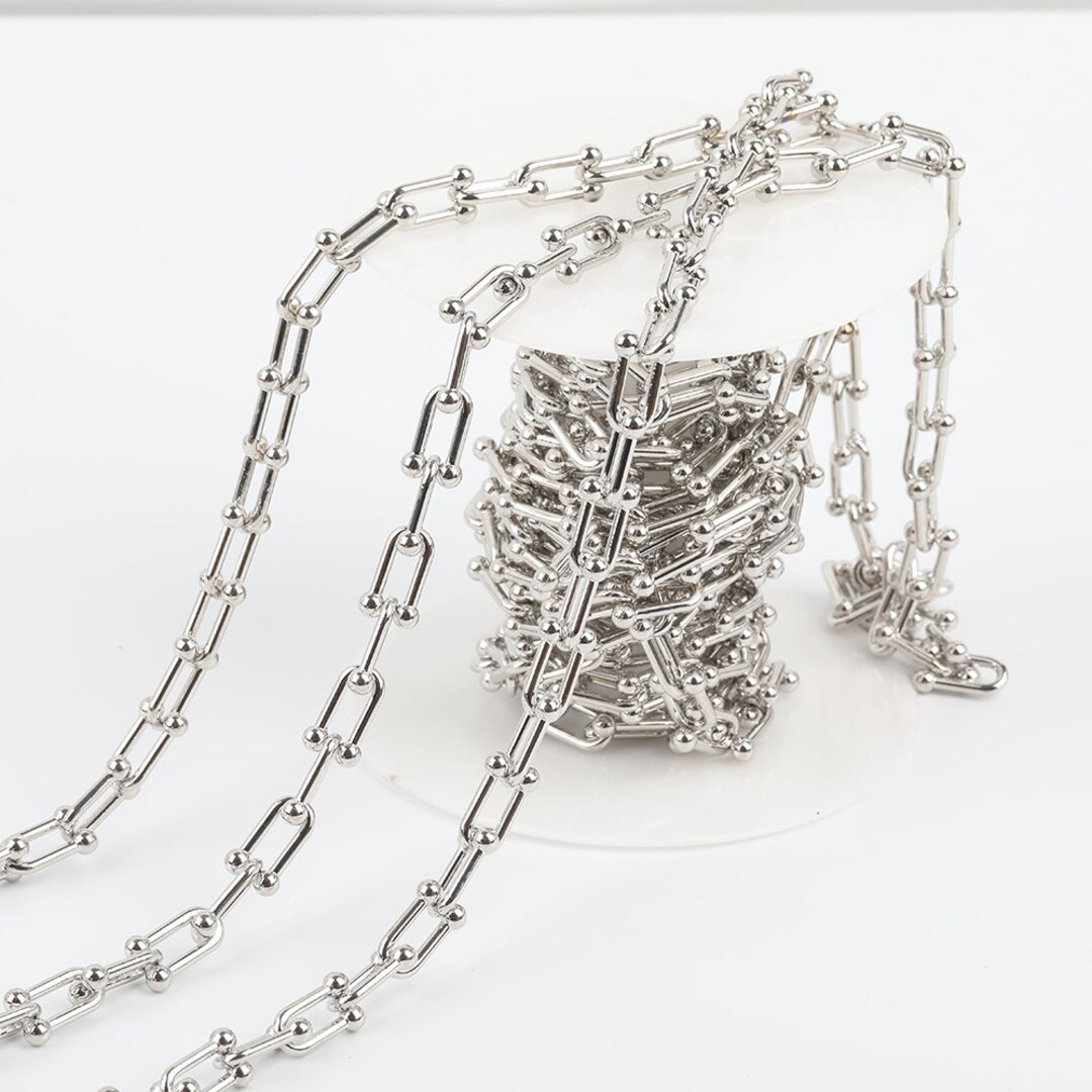 10feet U Shape Silver Chains for Jewelry Makingcopper Beaded - Etsy