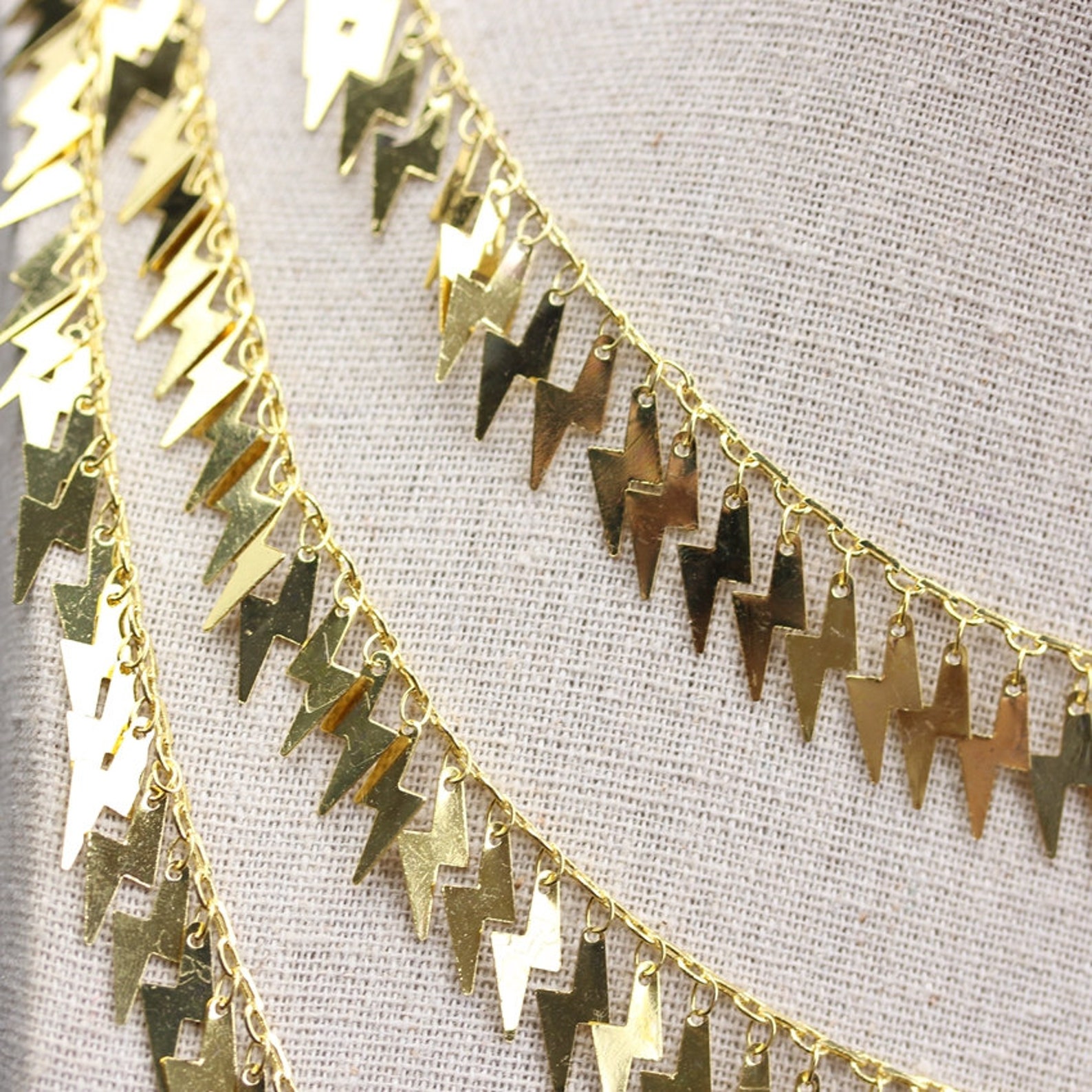10feet Lightning Bolt Gold Chain for Jewelrylightning Bolts | Etsy
