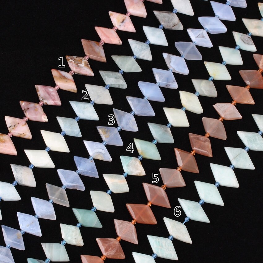 6 Stone Choice Natural Multi Stone Slab Beads Graduated Gems | Etsy