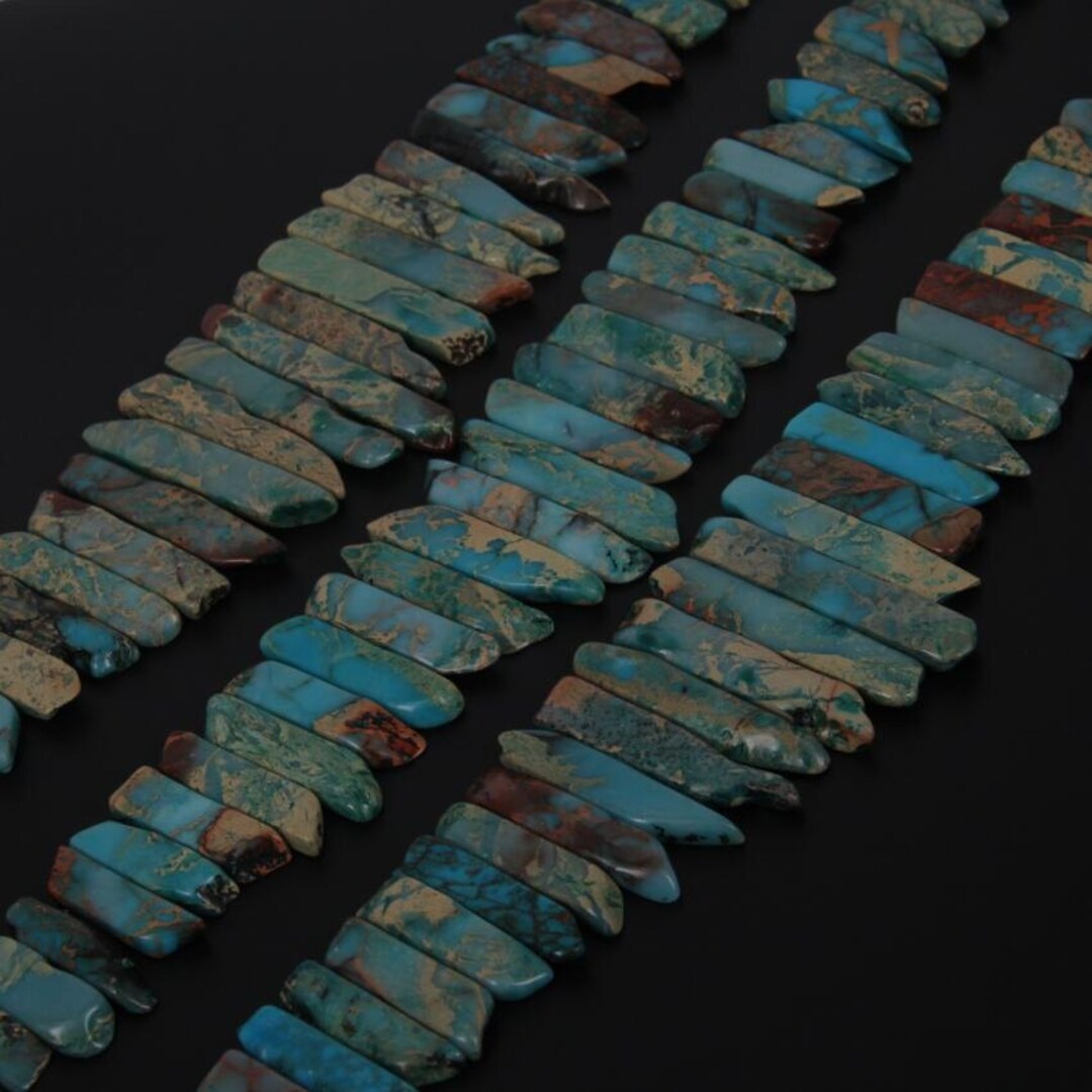 Snakeskin Stone Jasper Slice Beads,shoushan Stone Top Drilled ...