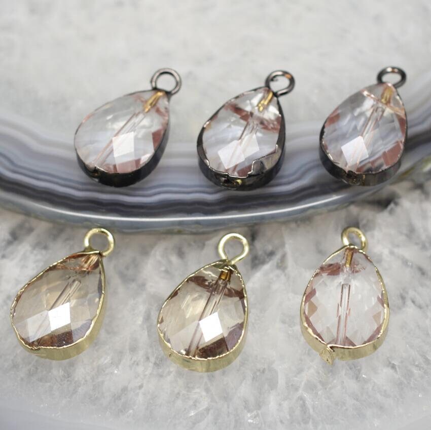 5pcs/lot 14x18mm Faceted Glass Crystal Drop Pendants for - Etsy