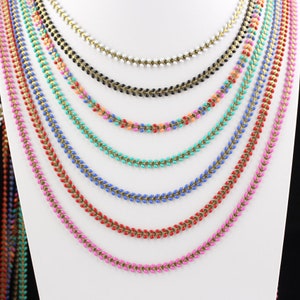 10feet Brass Copper Enamel Beaded Chains Findings,enamel Chevron Chains ...
