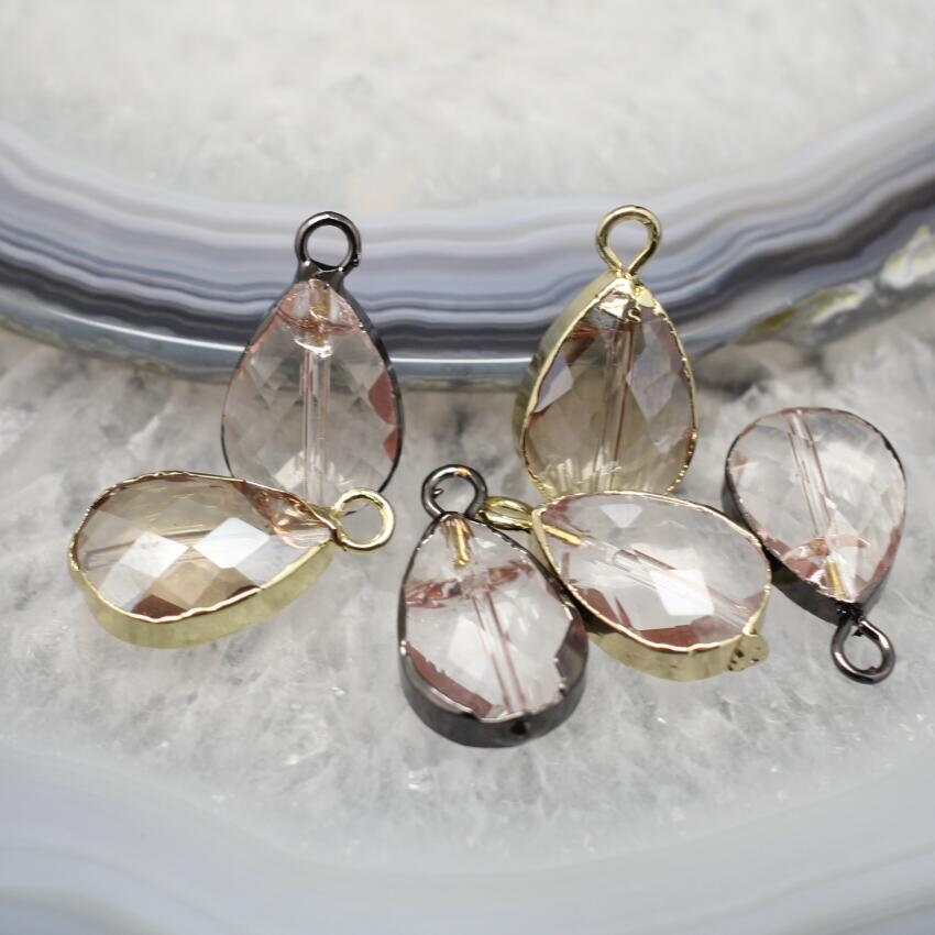 5pcs/lot 14x18mm Faceted Glass Crystal Drop Pendants for - Etsy