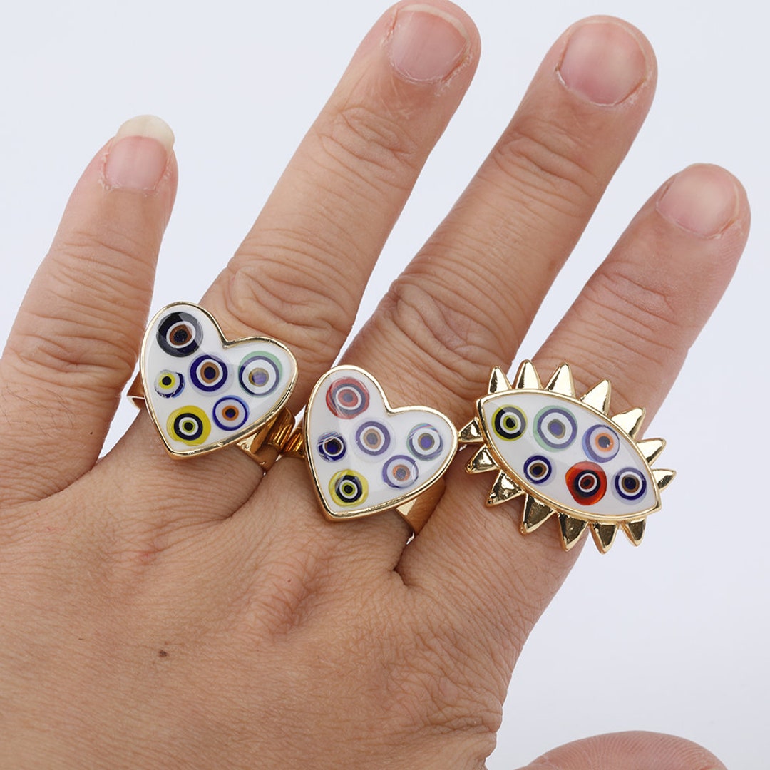 3-5pcs Boho Style Gold Rings Jewelry for Women Giftsenamel - Etsy