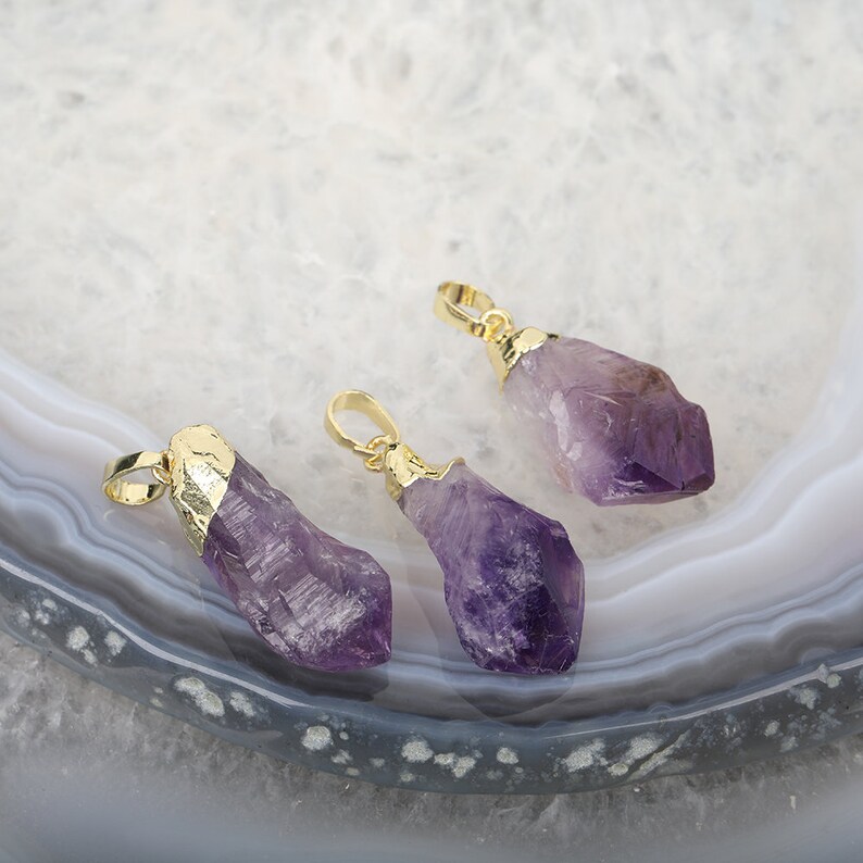 10pcs/lot Wholesale Amethyst Pendant for Jewelry MakingSmall | Etsy