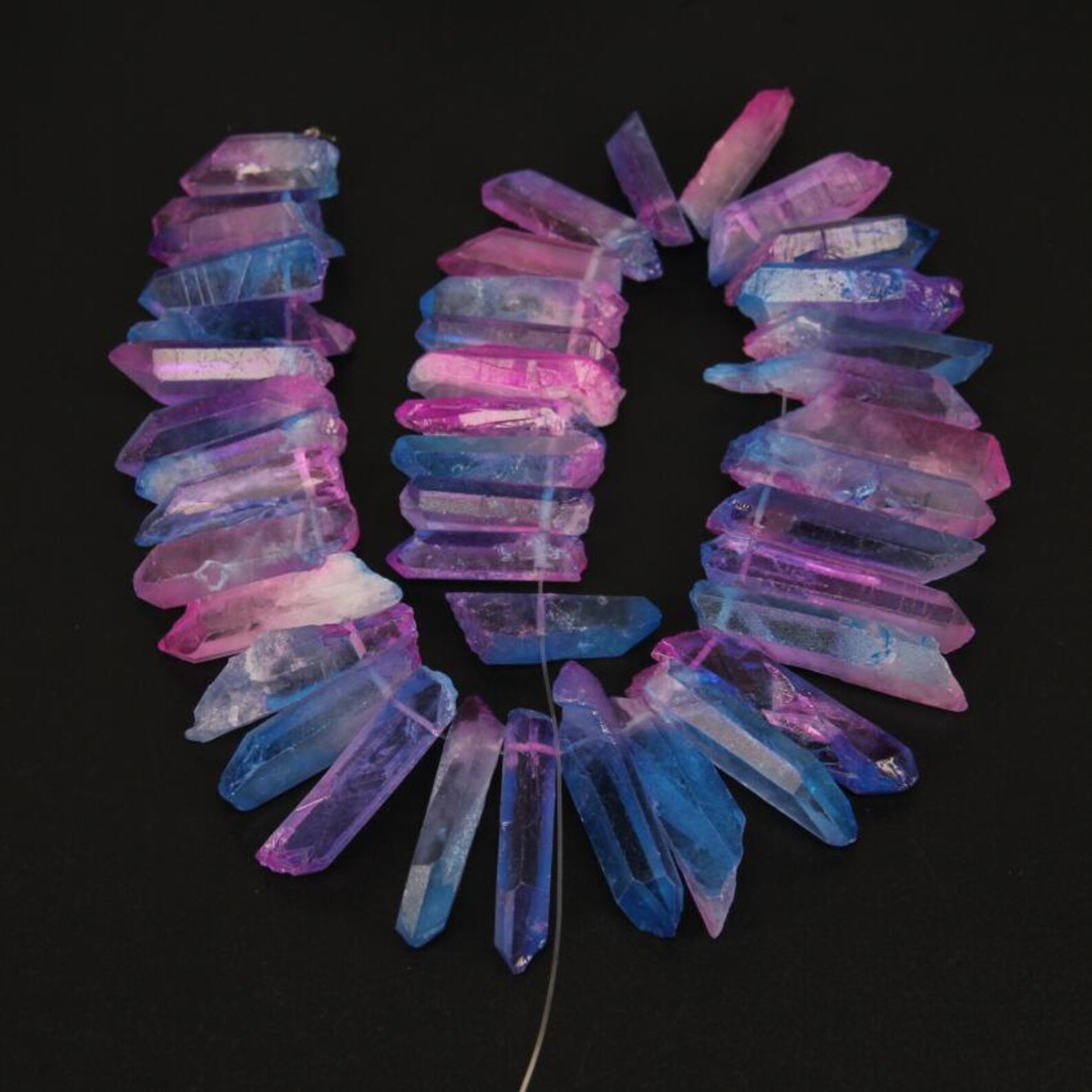 Natural Quartz Gemstones Graduated Stick Points Pendants - Etsy