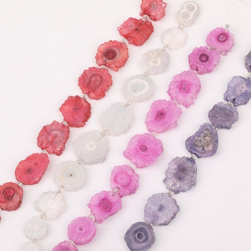 Red Agate Geode Slices Beads Drusy Agate Druzy Slice Connector - Etsy