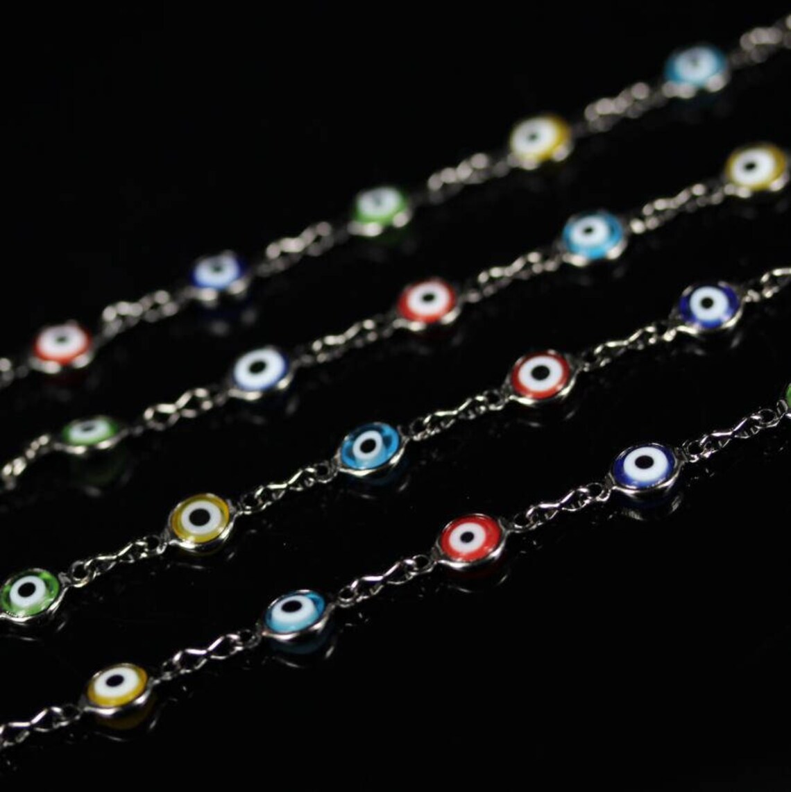 10Feet 6mm Evil Eye Chains FindingsMulti-color Lampwork Glass | Etsy