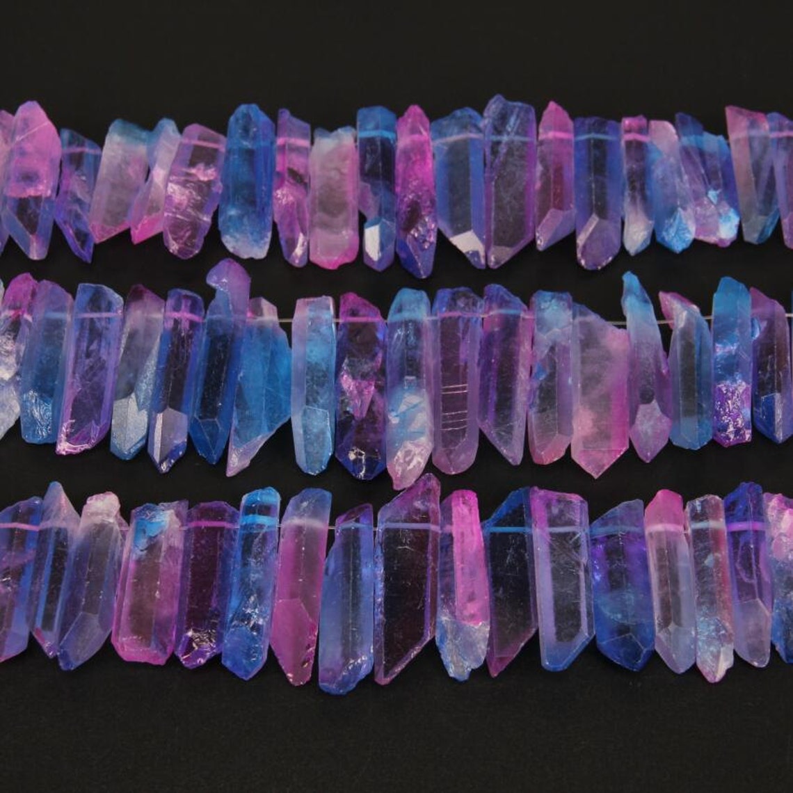 Natural Quartz Gemstones Graduated Stick Points Pendants - Etsy
