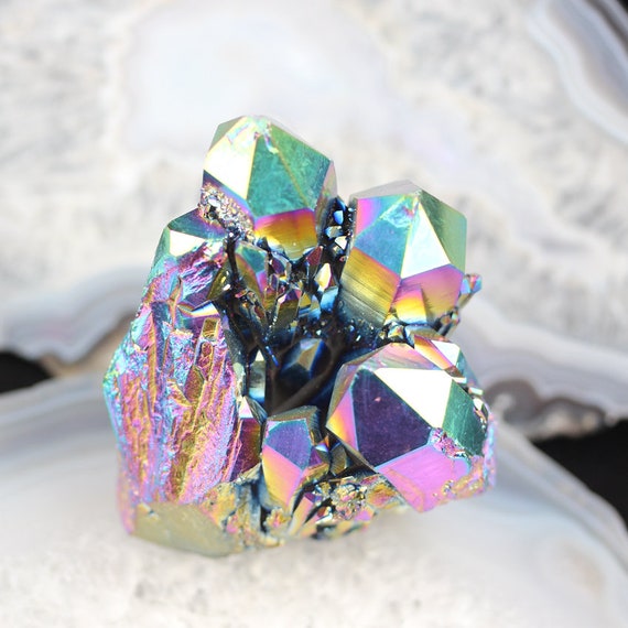Rainbow Shin Color Coated Quartz Cluster/ Clear Crystal - Etsy.de