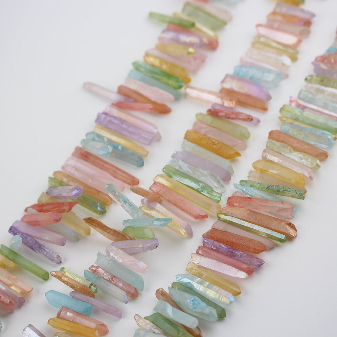 Mixed-color Stick Quartz Loose Beads Points Pendants - Etsy