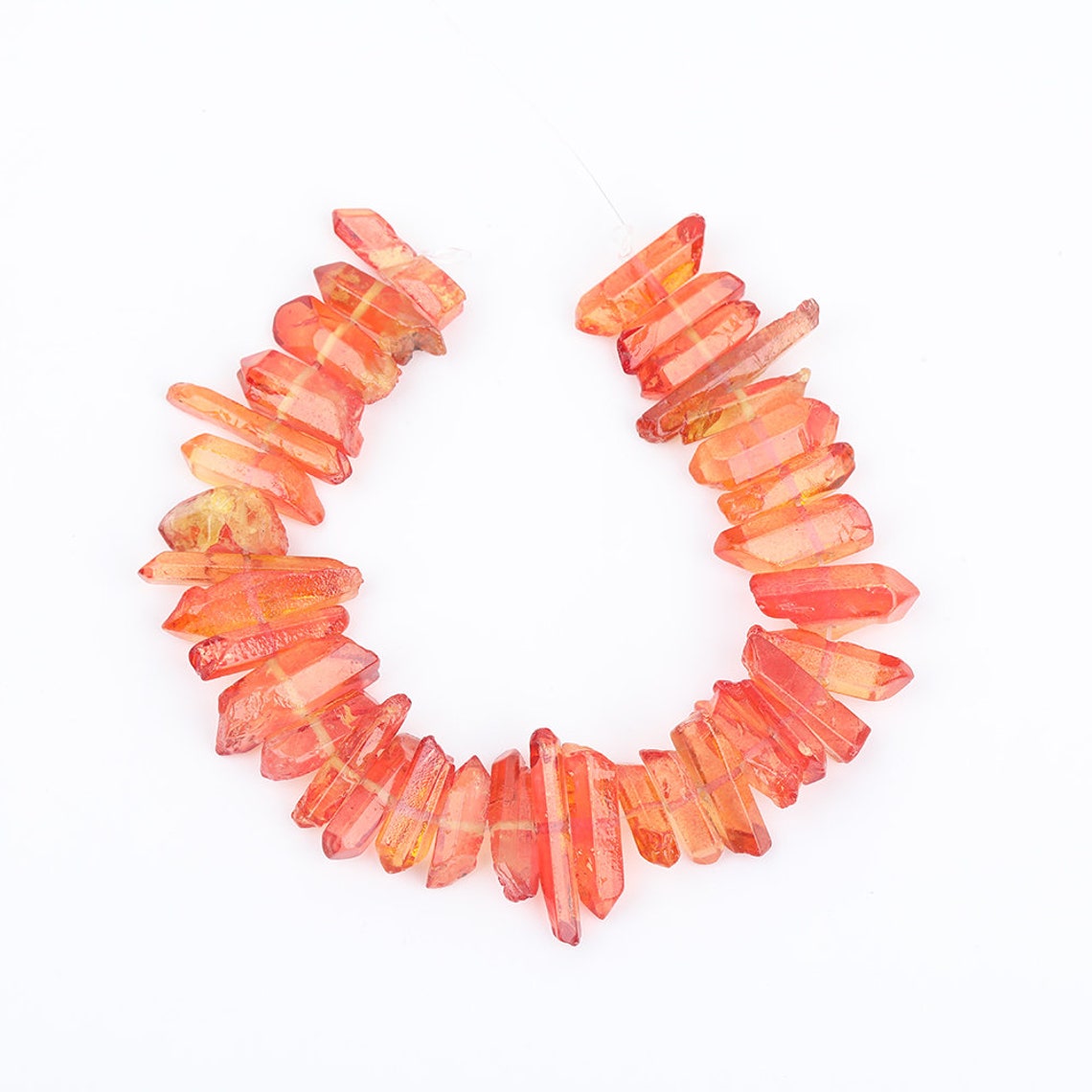 8inches Strand Orange Red Crystal Points Briolette Pendants - Etsy