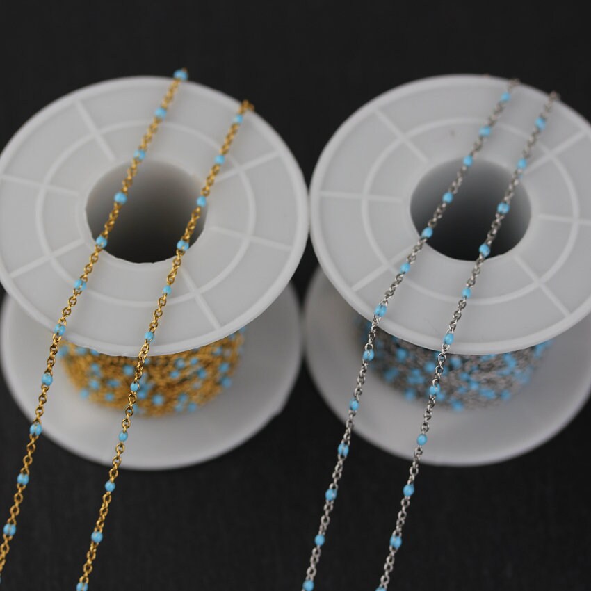 10feet Enamel Dot Chains Crafts Jewelry Making2mm Sky Blue - Etsy