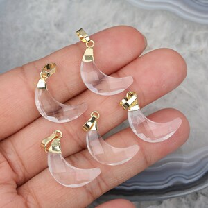 5pcs/lot Moon Shape Gemstones Pendants for Jewery Making,crescent Moon ...