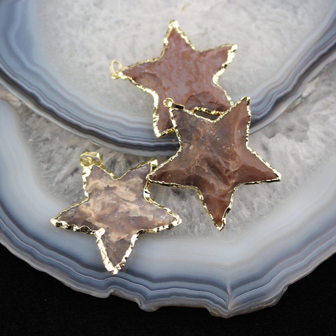 3-10pcs Sale Fashion Star Stones Pendants Crafts - Etsy