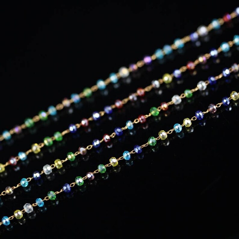 10feet3meter 2x3mm Colourful Glass Chains Jewelry - Etsy