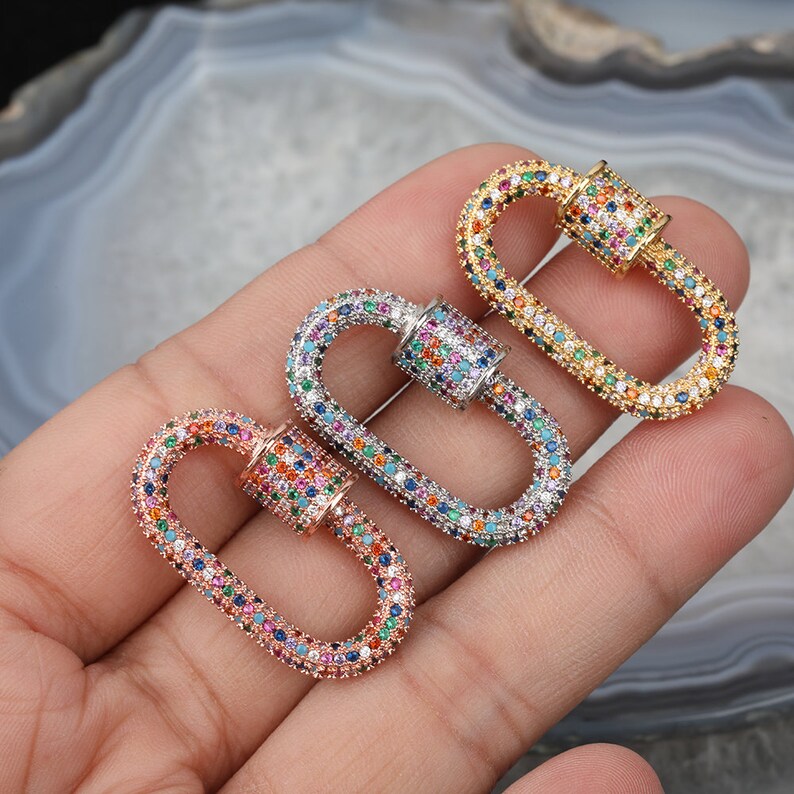 1-5pcs Colourful Zircon Clasps Findingsopen Clasp Paved CZ - Etsy
