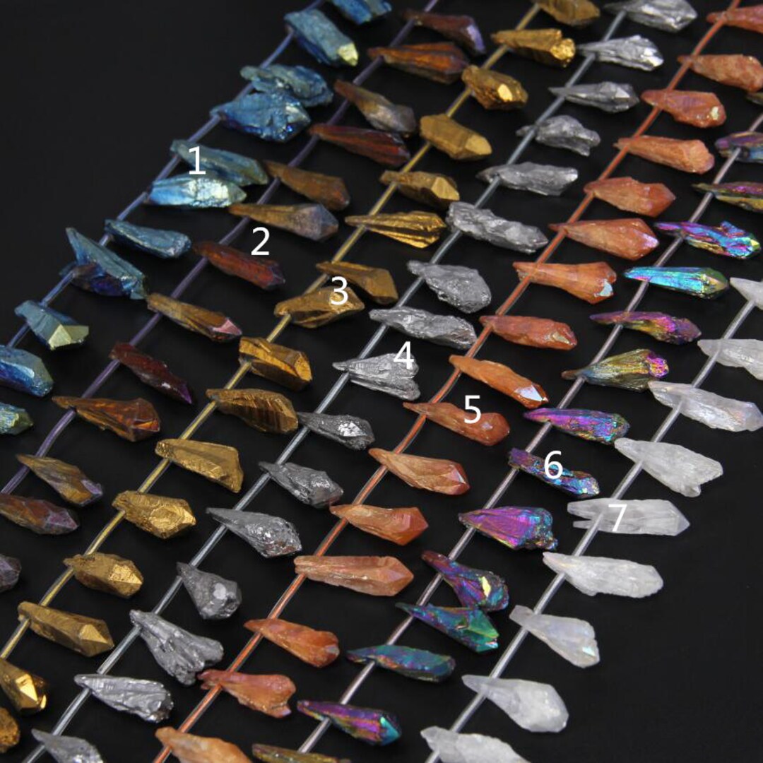 14 Color Choice Quartz Crystal Stick Point Rough Quartz Points Teardrop ...