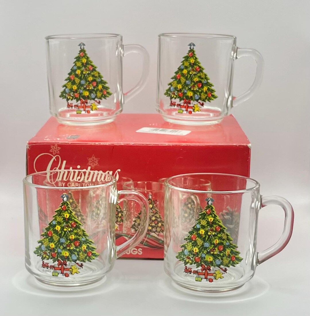 Vintage Set of 4 1984 Christmas by Carlton/luminarc Christmas Tree 10 ...