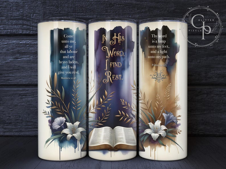 Bible Verse Quotes, Christian Tumbler PNG, Bible Verse Tumbler Wrap ...