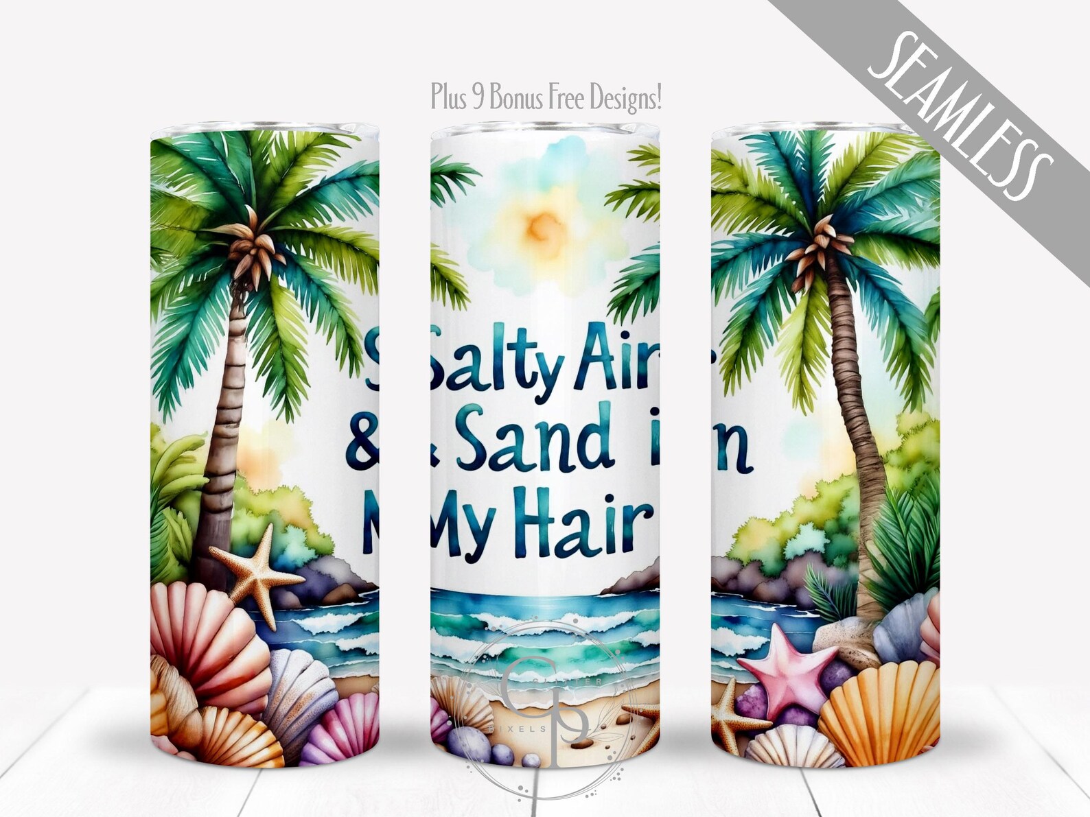 Caribbean Vacation Wrap, Salt in the Air Sand in My Hair PNG for 20 Oz ...