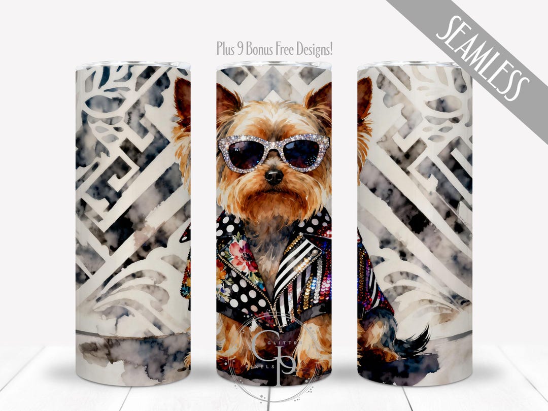 Sassy Yorkie Add Text Name PNG Design for 20 Oz Skinny Straight Tumbler ...