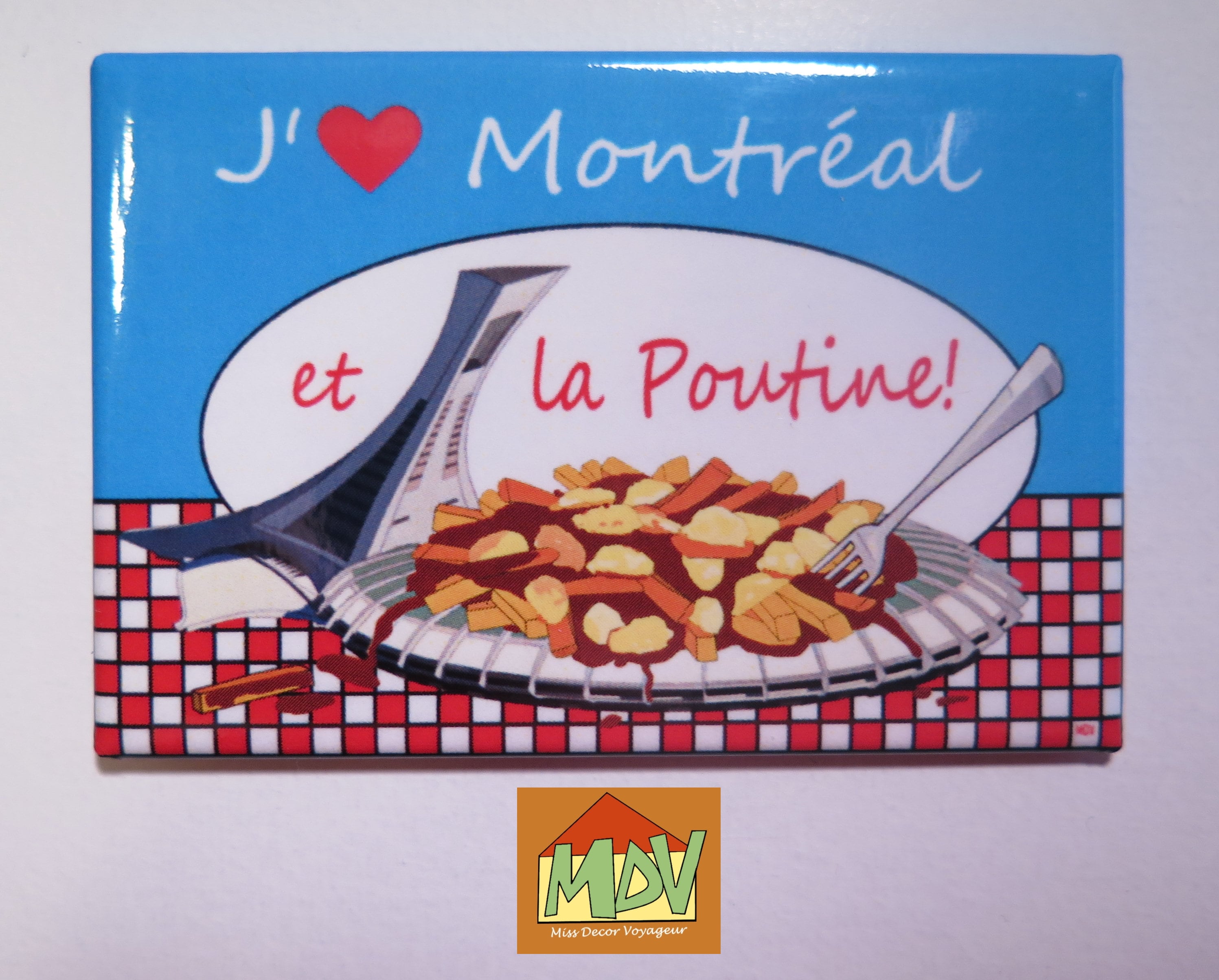 J'aime Montréal Et La Poutine Fridge Refrigerator Magnet Pop Art Style ...