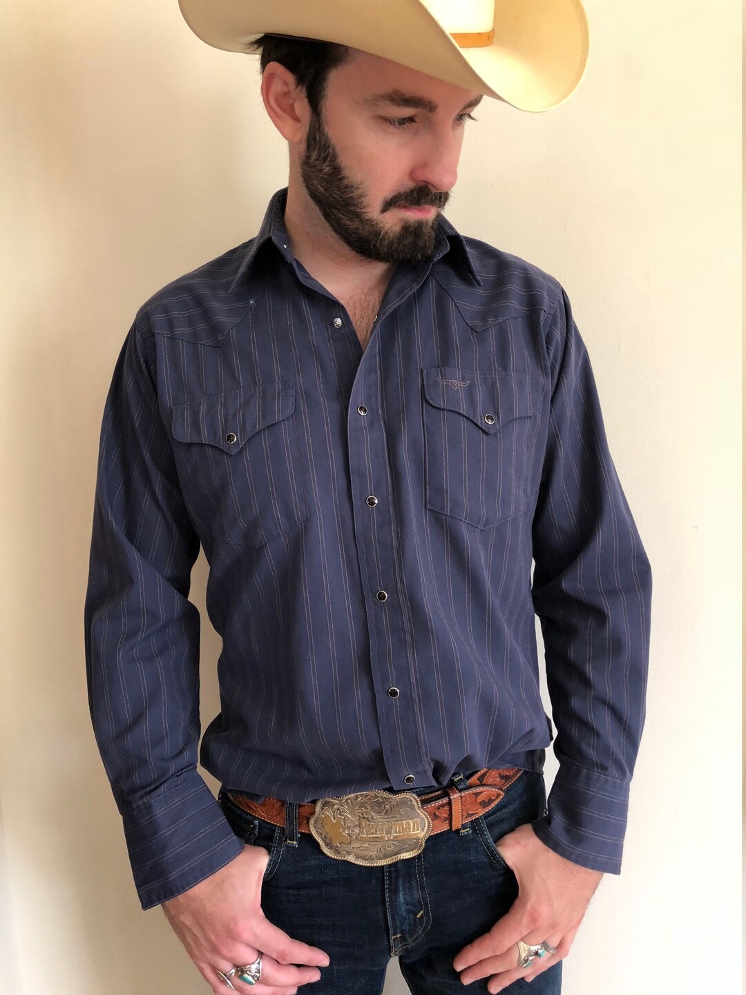 Mens Western Snap Shirt/western/rodeo/flying R Ranchwear/size;15.5 ...