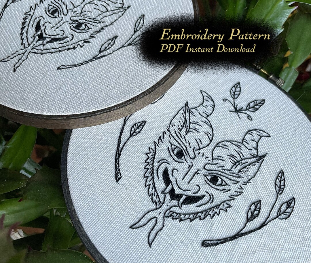 Krampus Hand Embroidery Pattern, Digital PDF Download Embroidery Design ...
