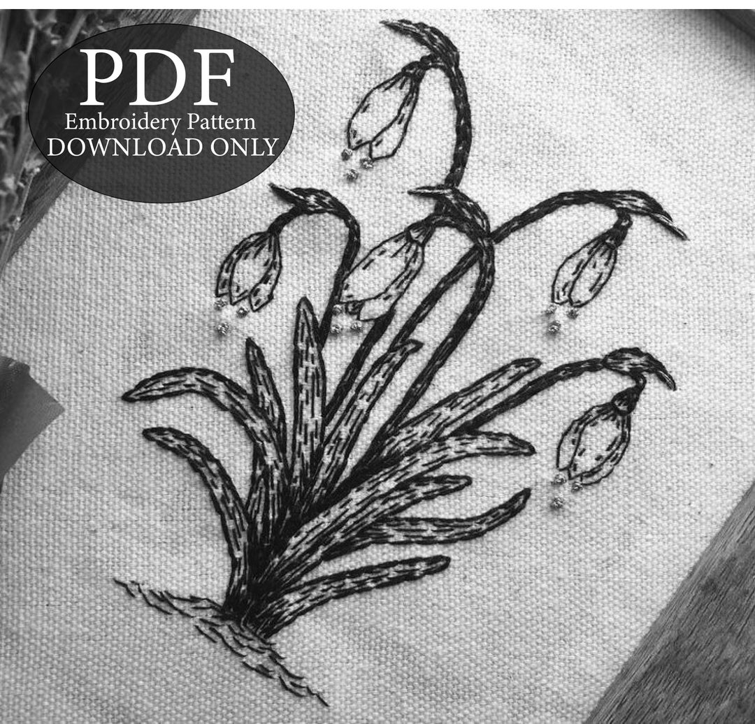 PDF Instant Download Embroidery Pattern for Snowdrop Flowers - Etsy