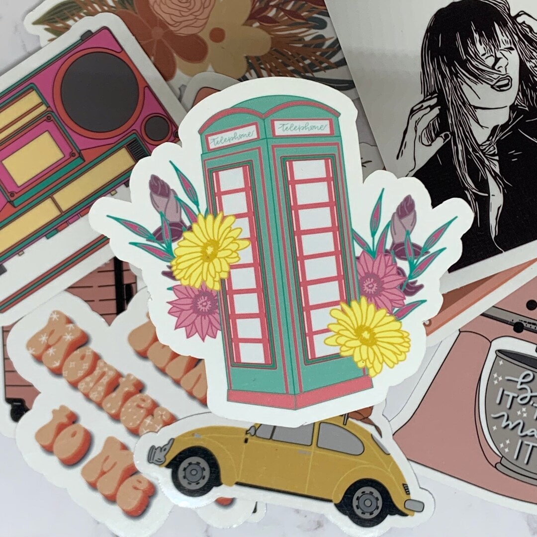 Phone Booth Sticker, Floral Phone Booth Waterproof Vinyl Sticker - Etsy