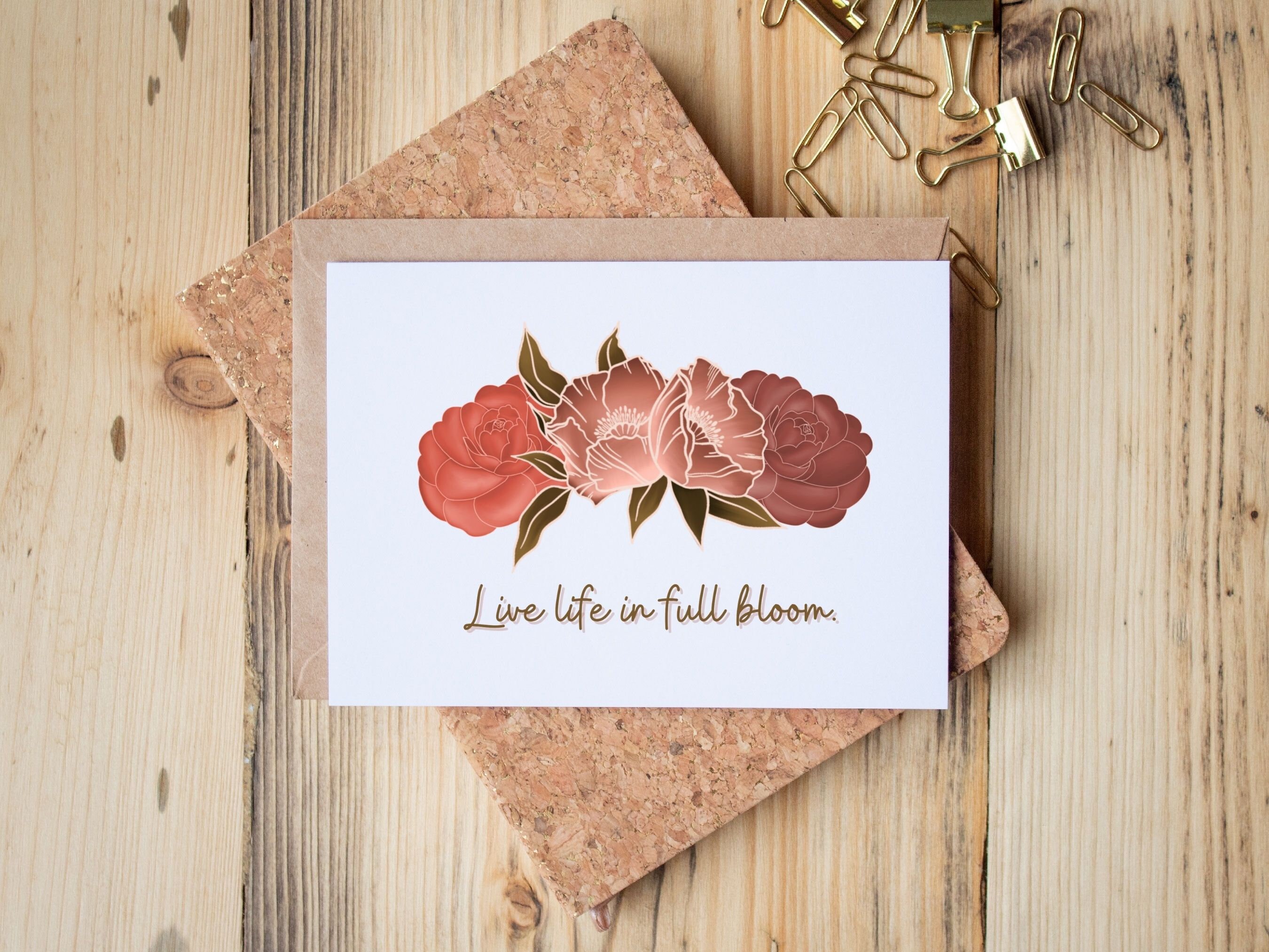 Live Life in Full Bloom Greeting Card, 7x5 Greeting Card - Etsy