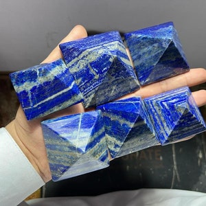Polished Lapis Lazuli Pyramids - Lot of 15 Handmade Stones - Small ...