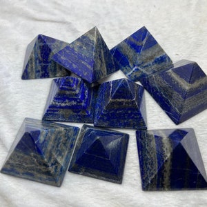 Polished Lapis Lazuli Pyramids - Lot of 15 Handmade Stones - Small ...