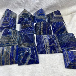 Polished Lapis Lazuli Pyramids - Lot of 15 Handmade Stones - Small ...