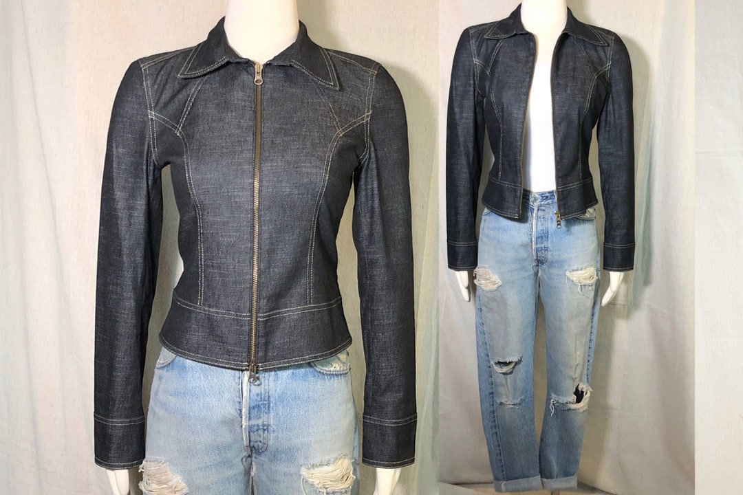 00s H&M Hennes Black Denim Jacket S - Etsy Canada