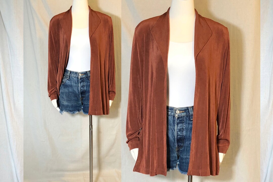 90s Chico's Slinky Copper Cardigan 1 / S - Etsy