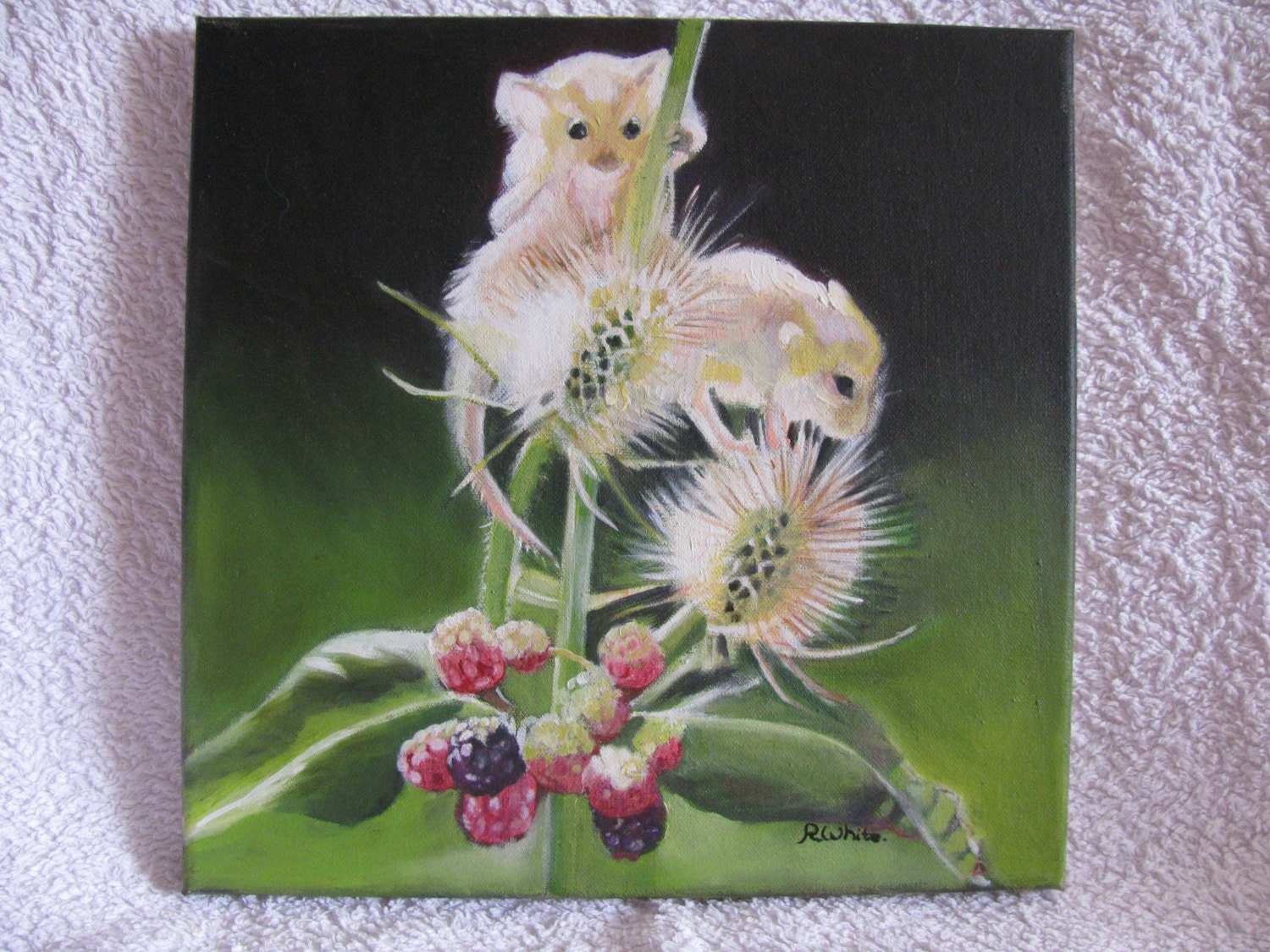 An Original Oil Painting of Two Mice. - Etsy Norway