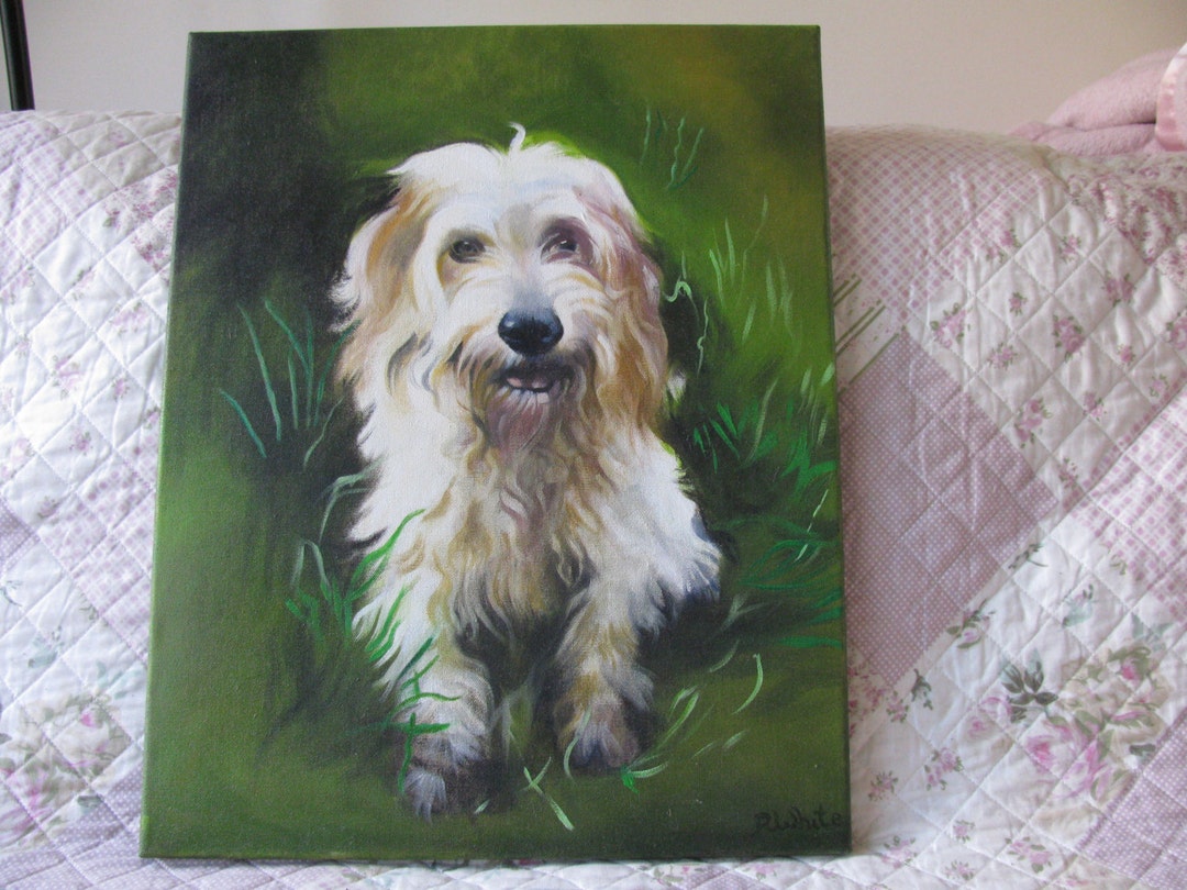 Original Oil Painting of a Golden- Doodle. - Etsy