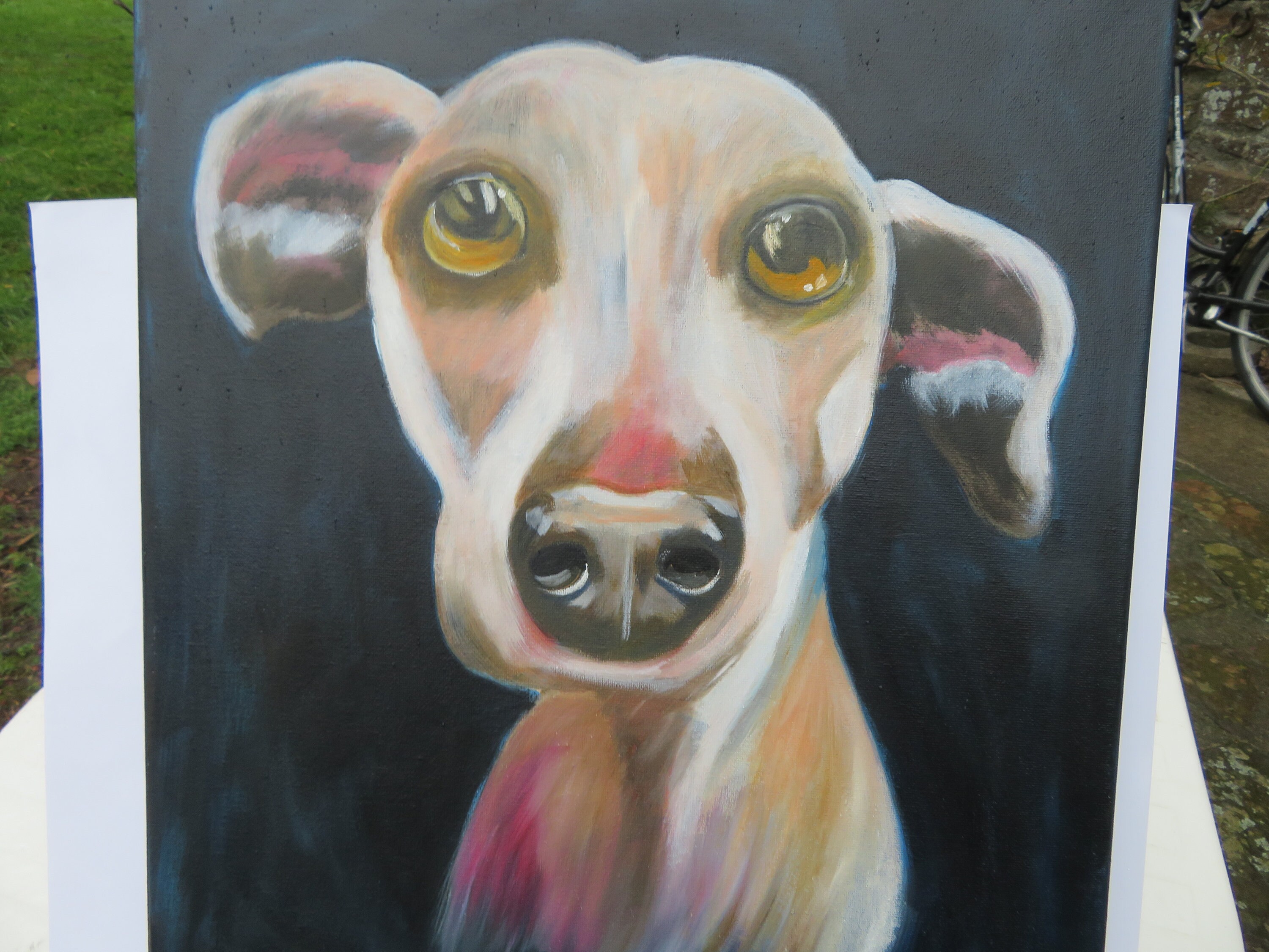Original Oil Painting of One Sad Sweet Dog Looking for His - Etsy
