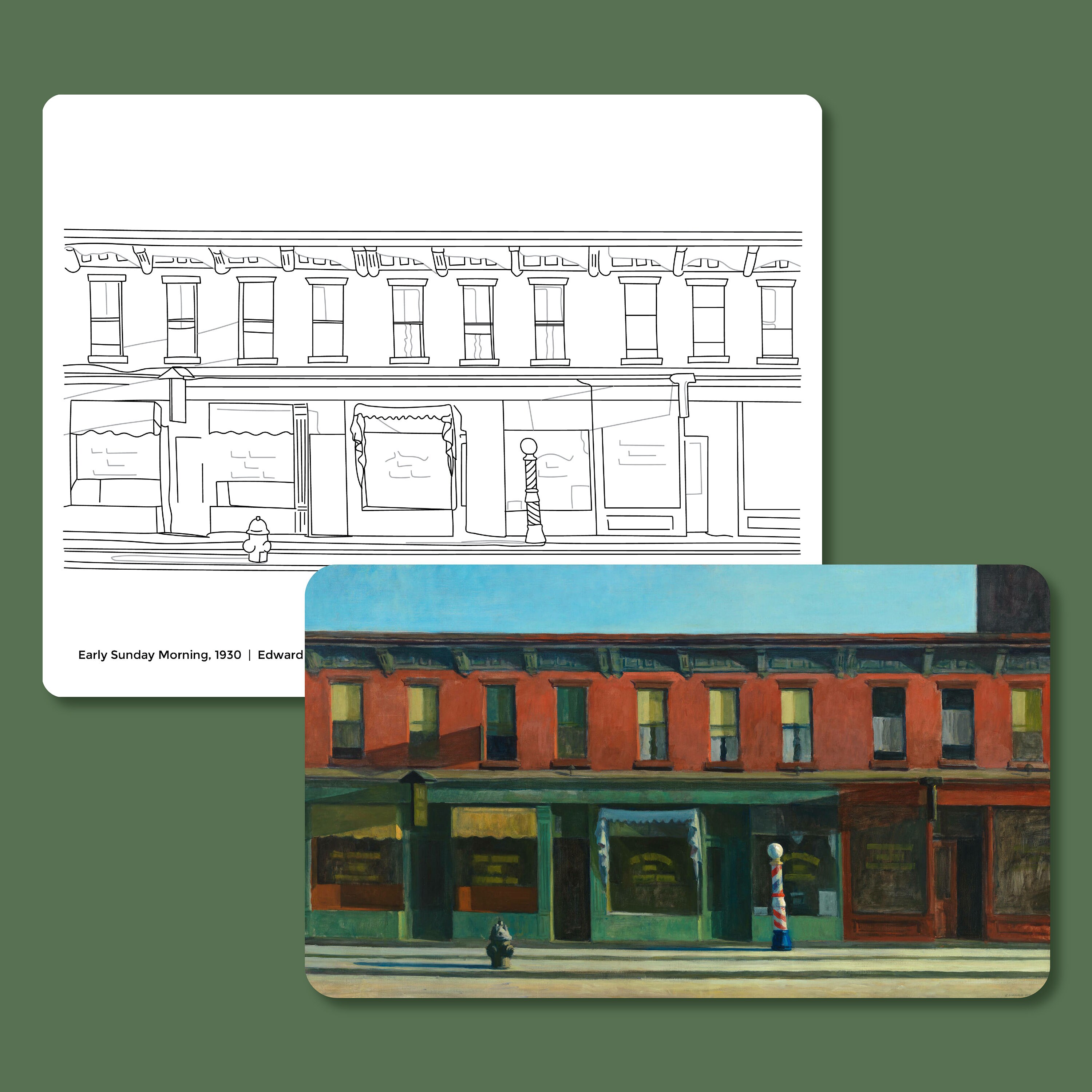 Edward Hopper Coloring Sheets - Etsy