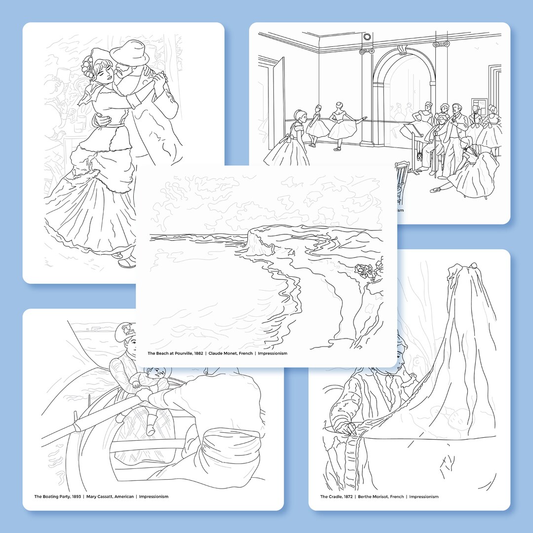 Impressionism Coloring Sheets - Etsy