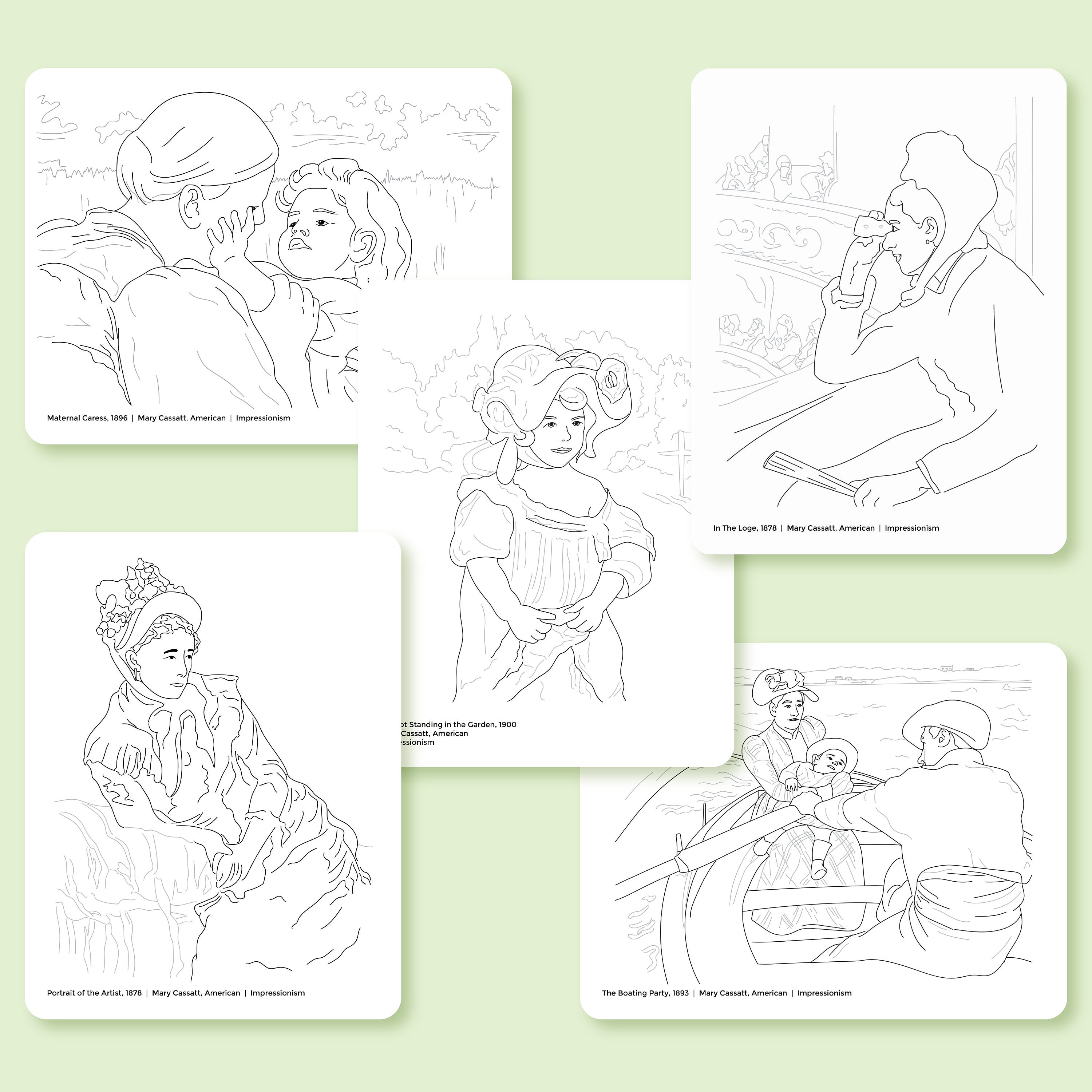 Mary Cassatt Coloring Sheets - Etsy