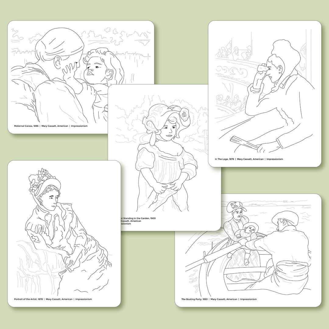 Mary Cassatt Coloring Sheets - Etsy