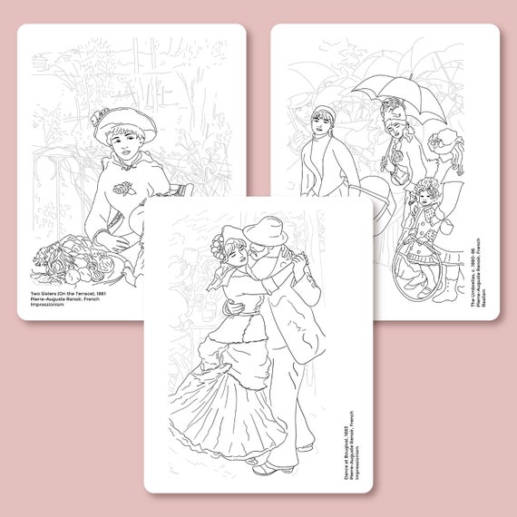 Pierre-auguste Renoir Coloring Sheets | Etsy