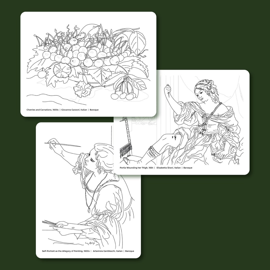 Baroque Artists Coloring Sheets - Etsy