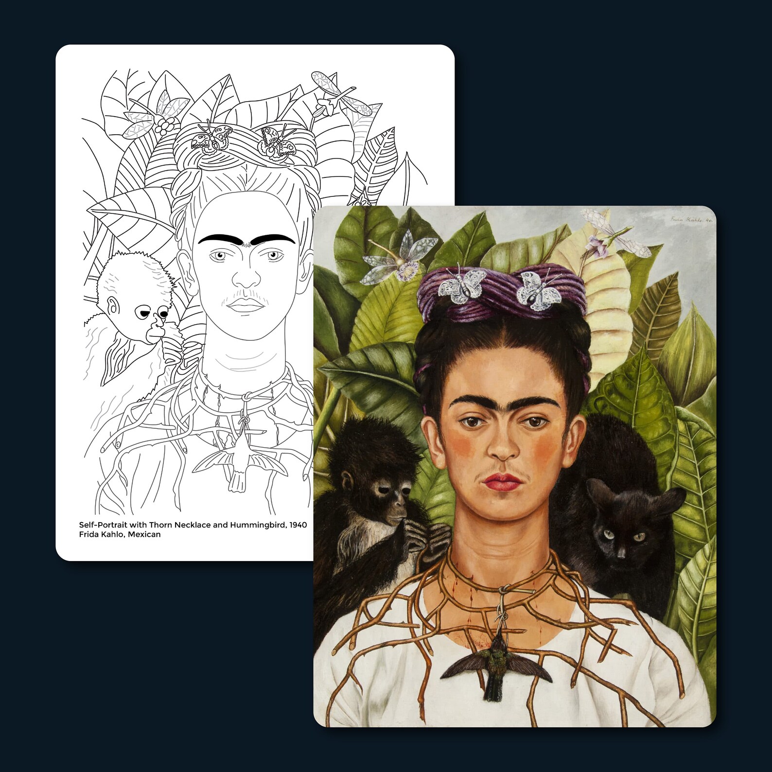 Frida Kahlo Coloring Sheets - Etsy