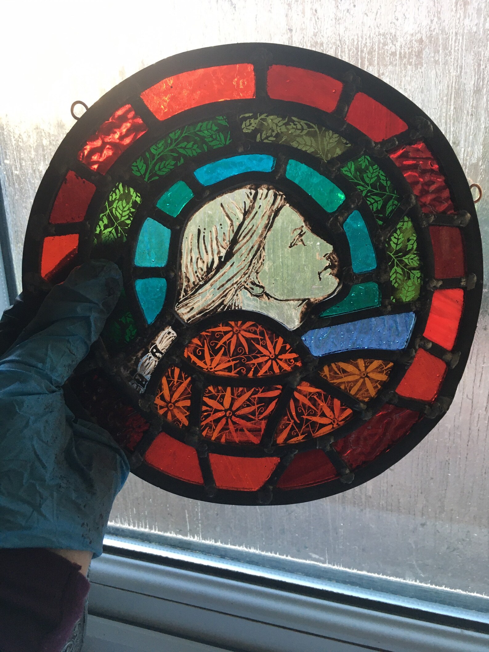 Stained Glass Medieval Style Roundel - Etsy UK